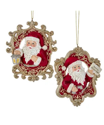 Regal Red Frame Santa Ornament – Ruta European Artistry