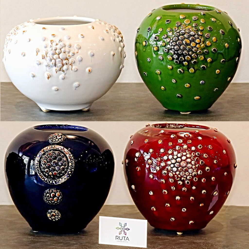 Medium Wide Ceramic Bubble Vase – Ruta European Artistry